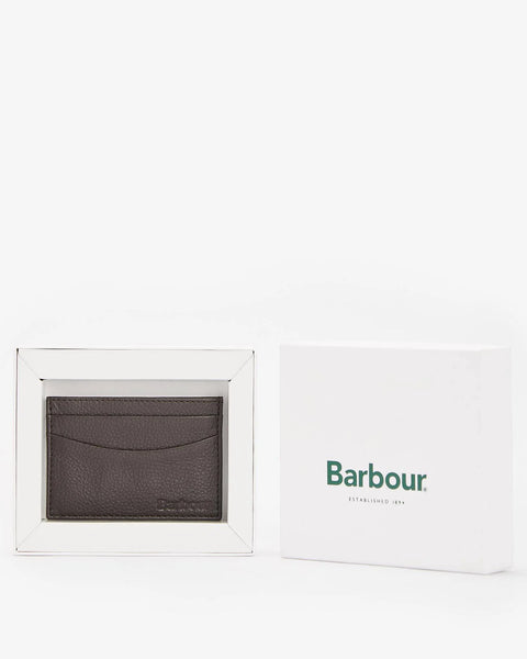 Barbour Amble Leather Card Wallet - Dark Brown | Lucks of Louth