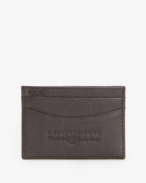 Barbour Amble Leather Card Wallet - Dark Brown | Lucks of Louth